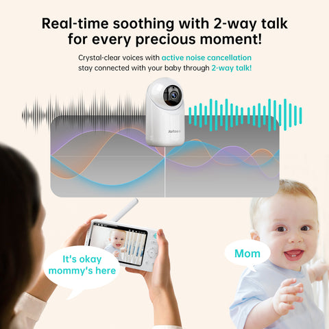 Jartoo Best Baby Monitor No WiFi Video Camera 2K Screen AI Cry Sensor Audio