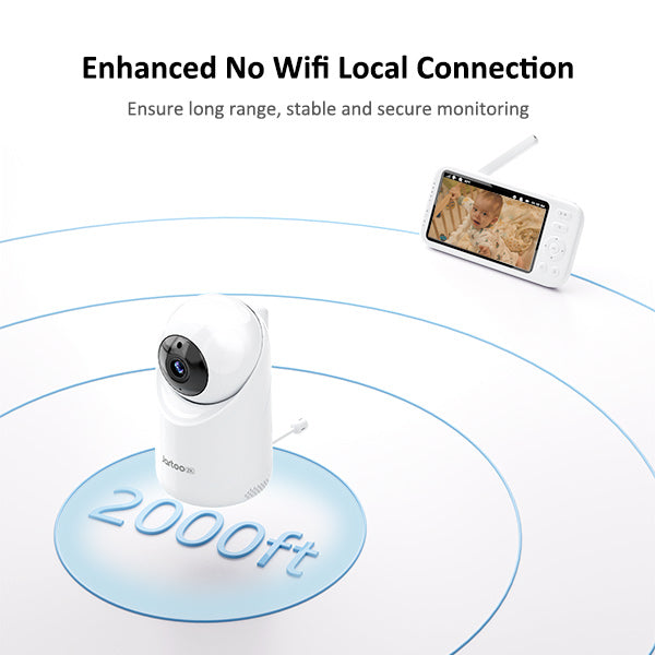 Jartoo Best Baby Monitor No WiFi Video Camera HD 2K Screen Cry-Sensor