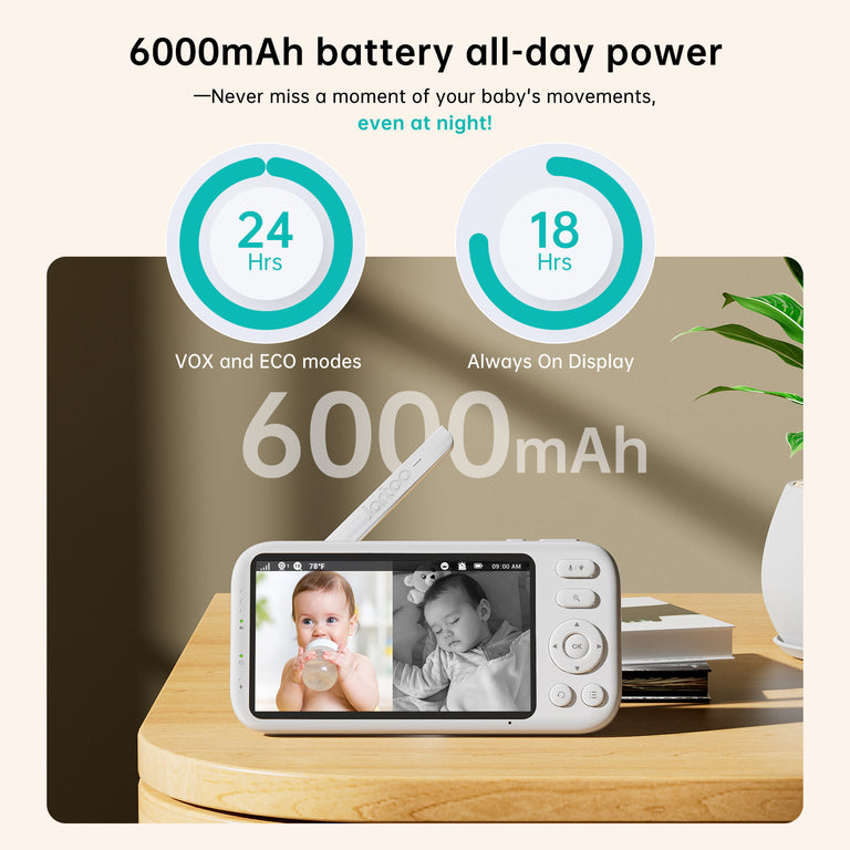 Jartoo Best Baby Monitor No WiFi Video Camera 2K Screen AI Cry Sensor Audio