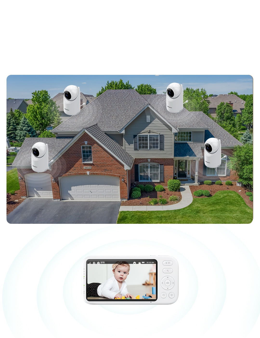 Jartoo Best Baby Monitor No WiFi Video Camera 2K Screen AI Cry Sensor Audio